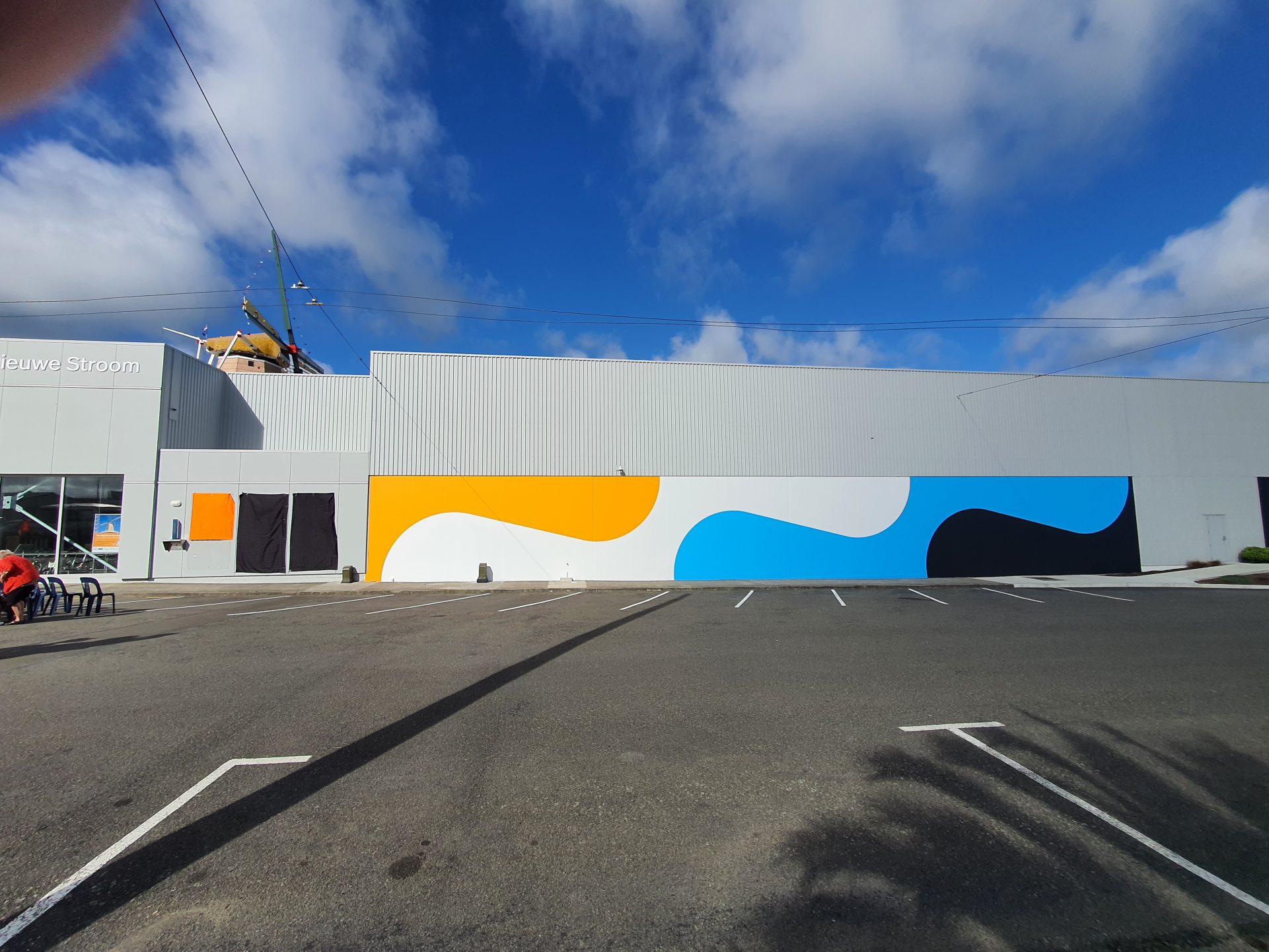 Mural at Te Awahou Nieuwe Stroom – Bossley Architects