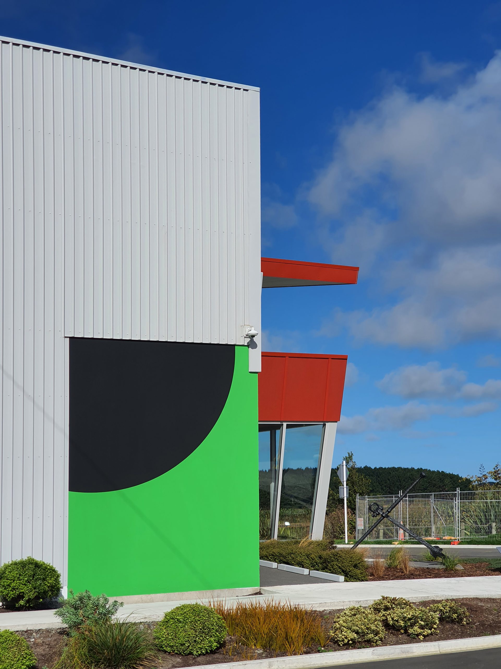 Mural at Te Awahou Nieuwe Stroom – Bossley Architects